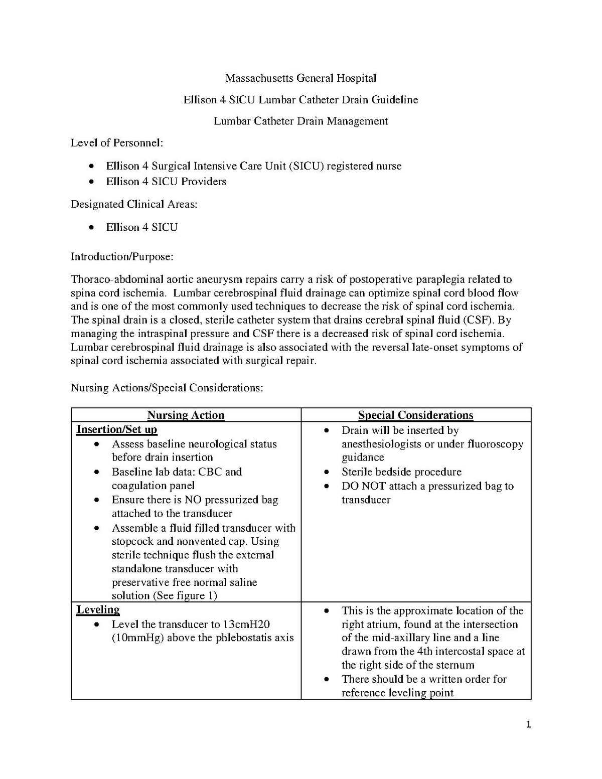 File:E4 SICU Spinal Drain Management Protocol.2019.pdf - WikiAnesthesia