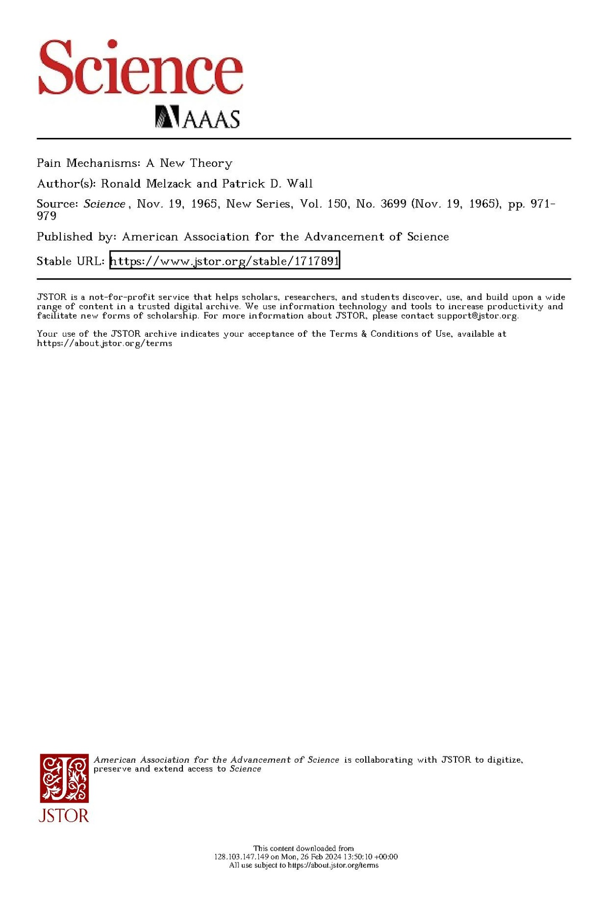 File:Melzack-Pain Mechanisms A New Theory.pdf - WikiAnesthesia