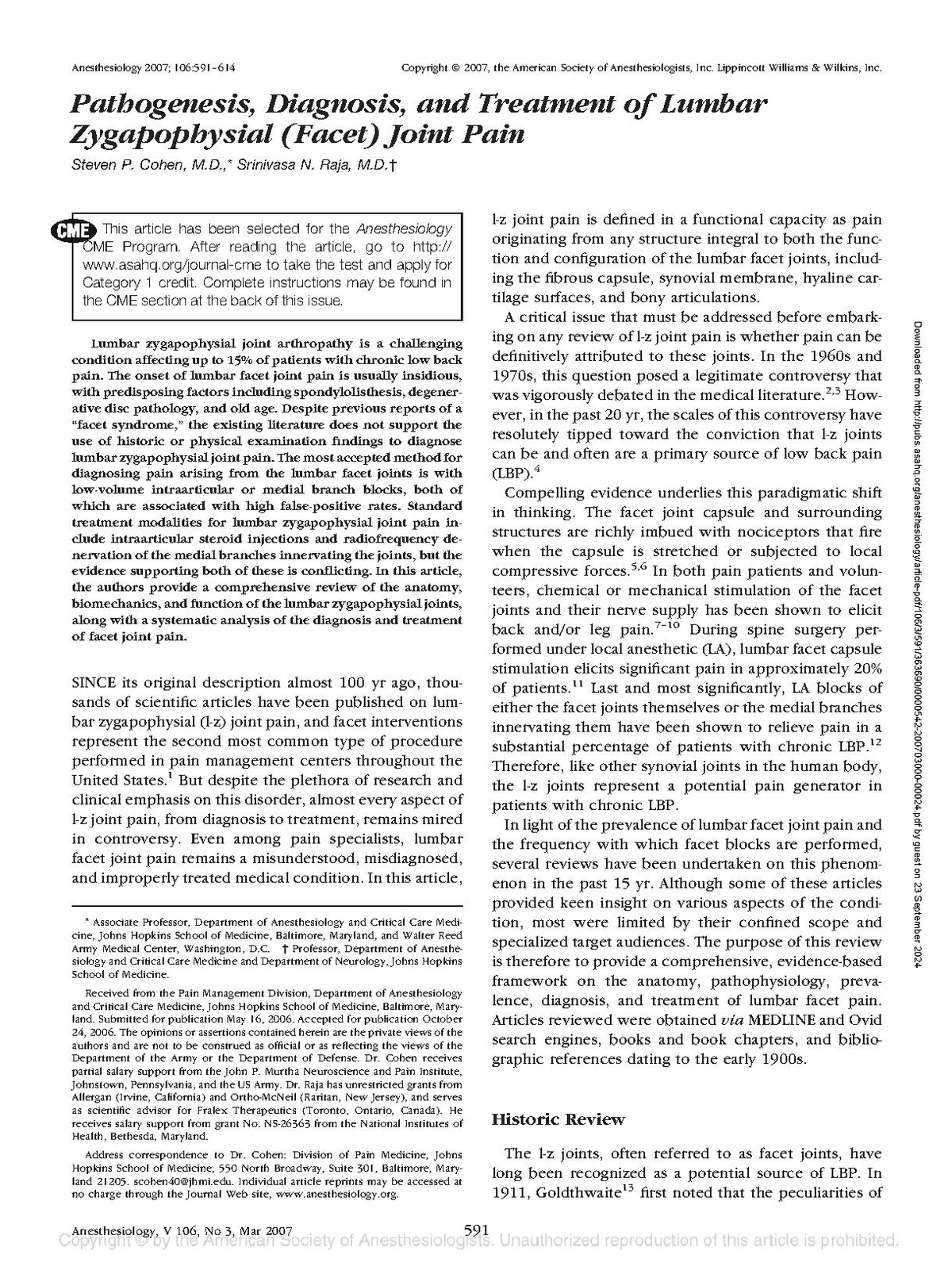 Medial Branch Blocks/Radiofrequency Lesioning - WikiAnesthesia