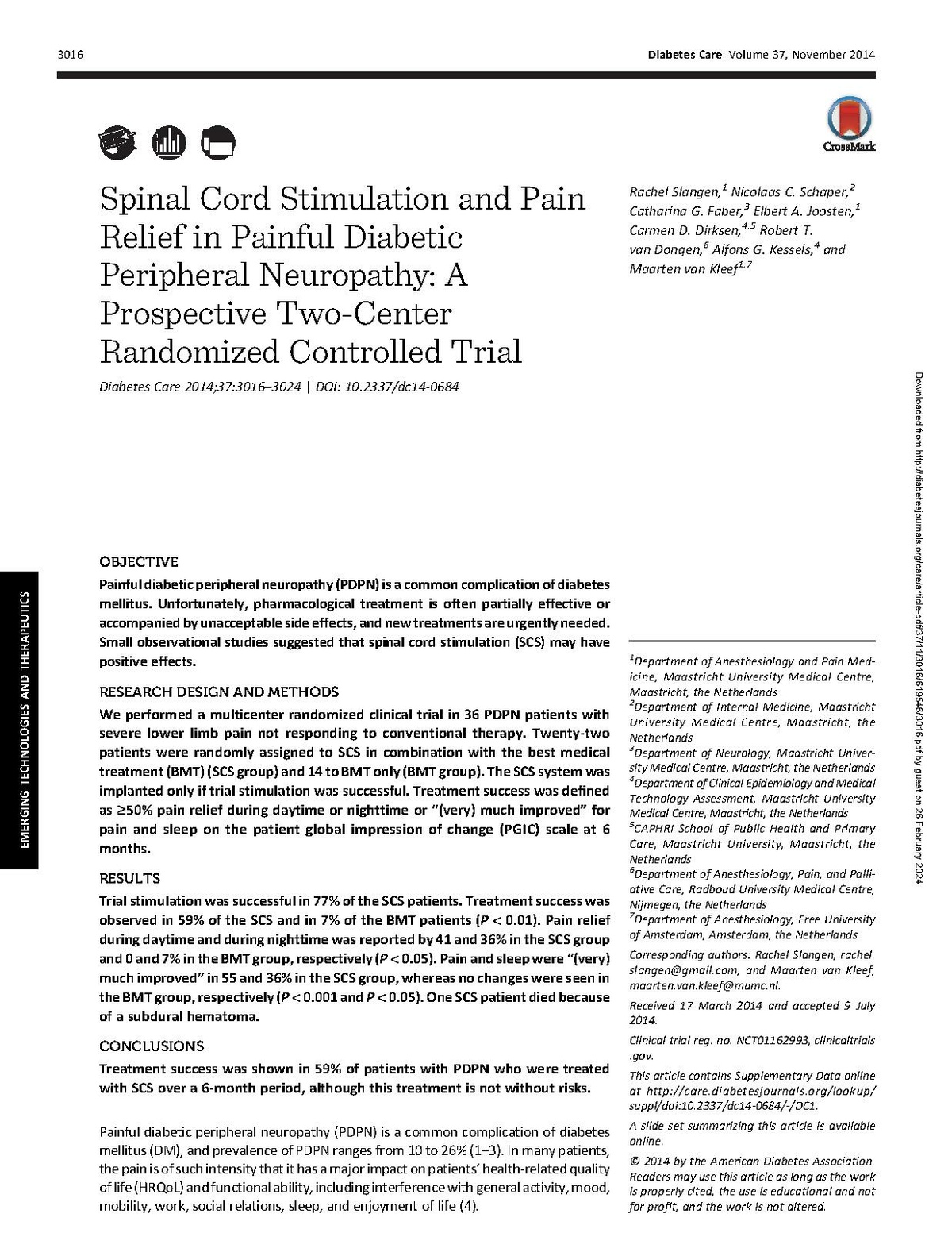 File:Spinal Cord Stimulation and Pain Relief in Diabetic Peripheral Neuropathy.pdf - WikiAnesthesia